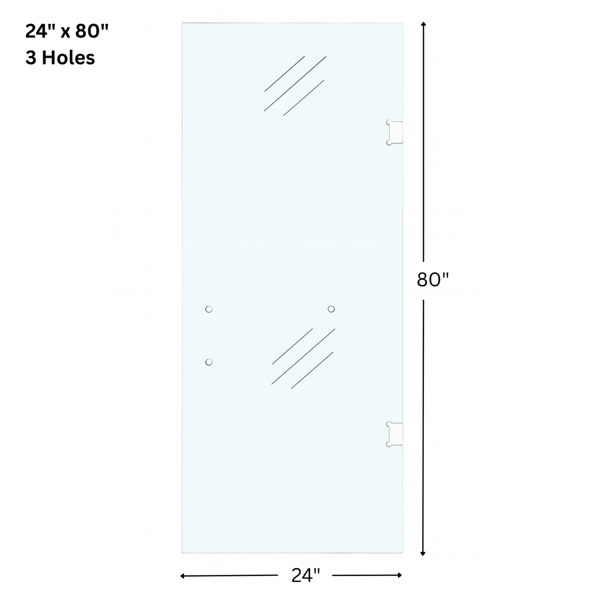 24" x 80" Stock Door – Obsidian Glass Hardware
